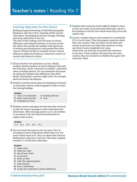 Br2e Pre Int Reading Notes 7 Pdf Learning Experience