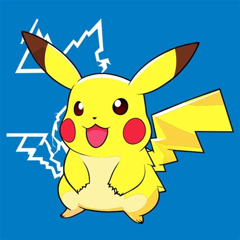 Pikachu On Lightning Vector Illustration Kawaii Premium Ai Generated
