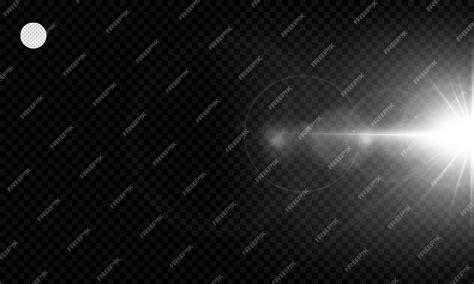 투명에 고립 된 렌즈 플레어 그림 빛나는 불꽃 조명 효과 프리미엄 Psd 파일