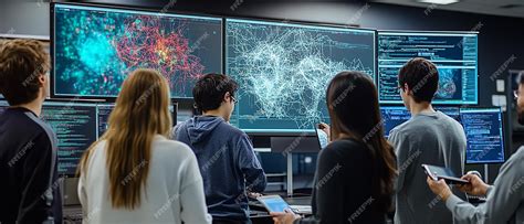 Stateoftheart Computer Science Lab Filled With Equipment Premium Ai Generated Image