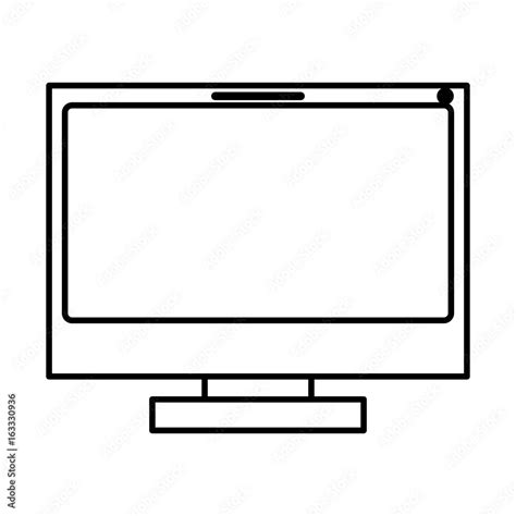 Monochrome Silhouette Of Lcd Monitor Vector Illustration Stock Vector