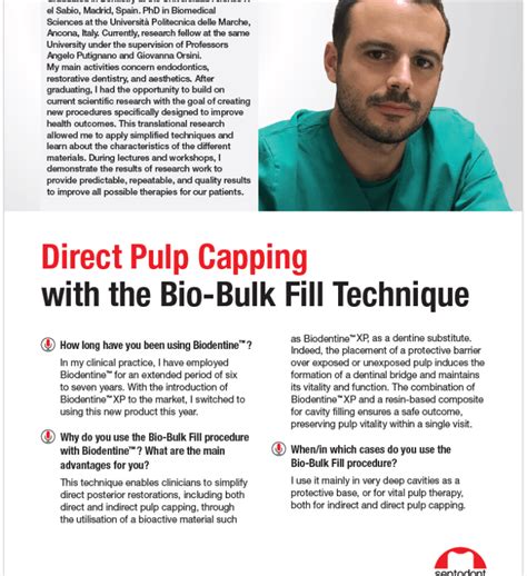 Direct Pulp Capping With The Bio Bulk Fill Technique Septodont Usa