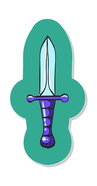 Icono De Cuchillo Dibujado A Mano En La Ilustración De Vector De Estilo