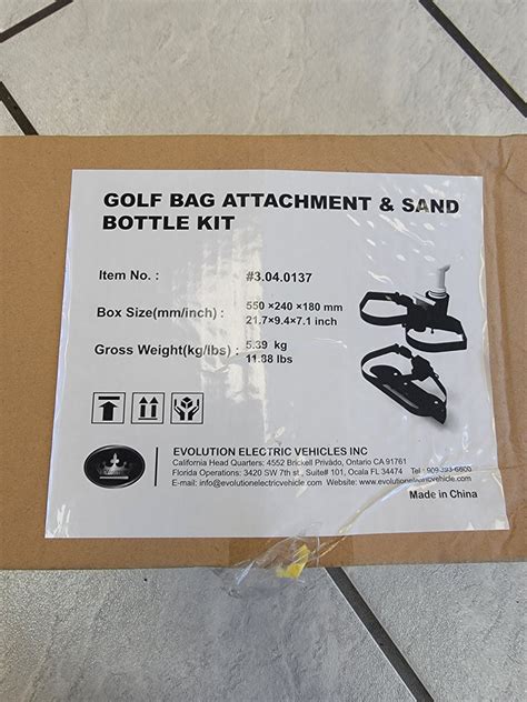Evolution Golf Cart Golf Bag Attachment With Sand Bottle Free Shipping
