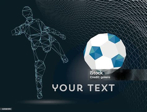 추상적임 다각형 꺾은선형 축구 일러스트에서 검정색 배경 축구에 대한 스톡 벡터 아트 및 기타 이미지 축구 축구공 추상적인 Istock
