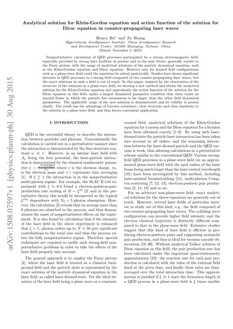 Pdf Analytical Solution For Klein Gordon Equation And Action Function