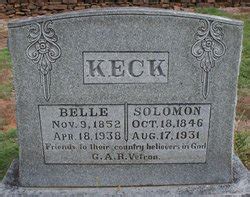 Solomon Keck 1846 1931 Find a Grave äreminne