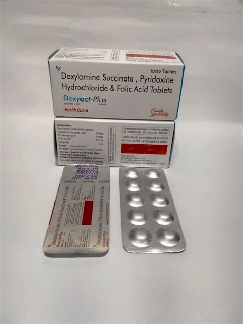 Doxylamine Succinate Usp 10 Mg Pyridoxine Hcl Ip 10 Mg Folic Acid