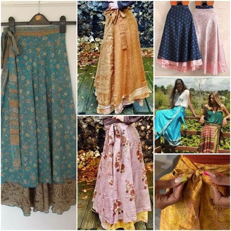 Indian Silk Skirts Handmade Vintage Silk Skirt Bohemian Skirts Wrap