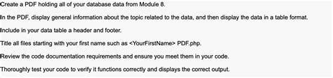 Solved Create A PDF Holding All Of Your Database Data From Chegg Com Solved Create A PDF Holding All Of Your Database Data From Chegg Com