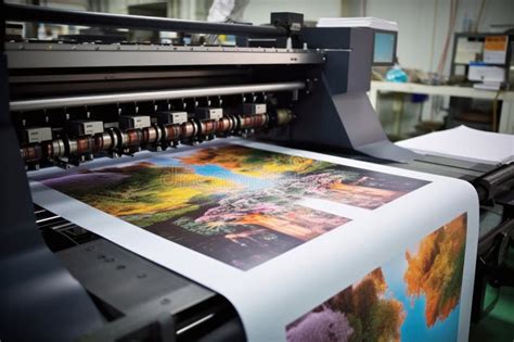 Large Format Printing Machine In Operation Industry Stock Image Image Of Print Closeup