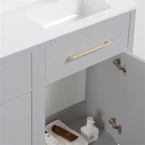Montrose Dove Grey Combination Vanity And Wc Unit With Brushed Brass
