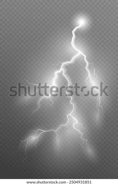 Realistic Lightning Flash Effect Thunderstorm Lightning Stock Vector Royalty Free 2504931851