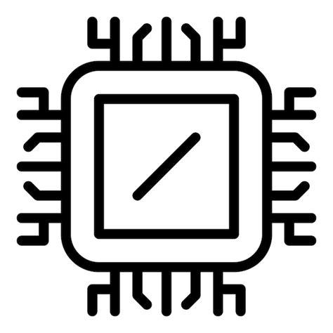 premium vector think cpu icon outline think cpu vector icon for web