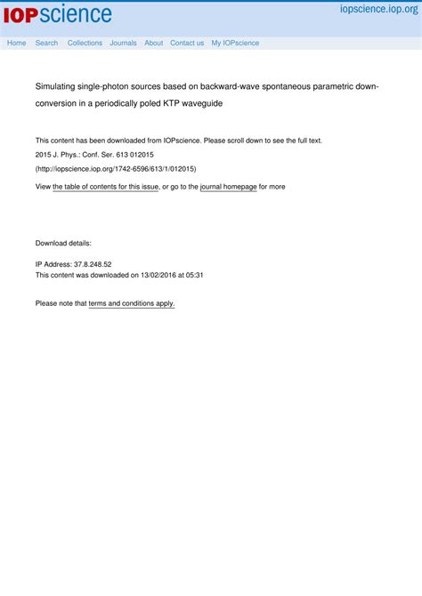 Pdf Simulating Single Photon Sources Based On Backward Wave Spontaneous Parametric Down