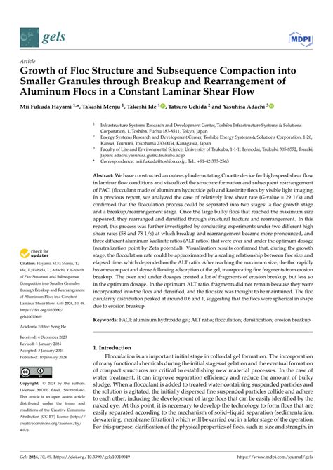 Pdf Growth Of Floc Structure And Subsequence Compaction Into Smaller
