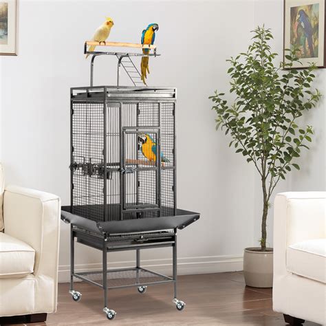 Zimtown Bird Cage 65 Inch Wrought Iron Parakeets Cage With Play Open
