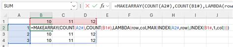Generate In Excel A Matrix From Rows And Columns With One Array Function Stack Overflow