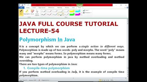 java lecture 54 polymorphism in java full explanation with example