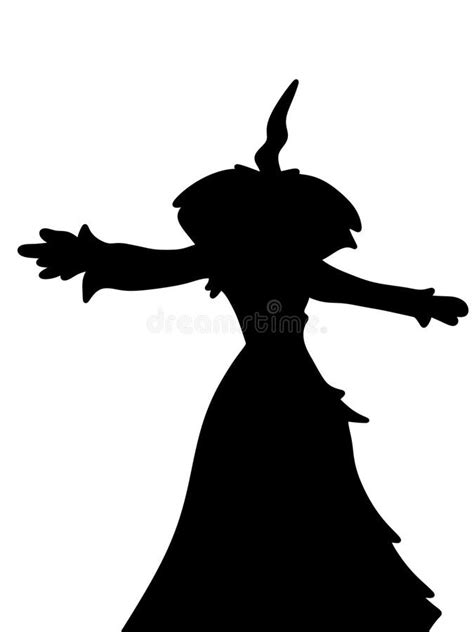 Black And White Of Witch Shape Stock Illustration Illustration Of