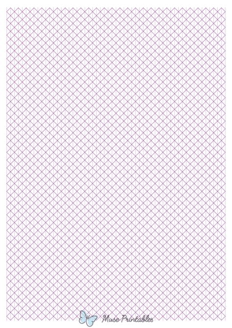 Printable 5 Mm Purple Axonometric Graph Paper For A4 Paper