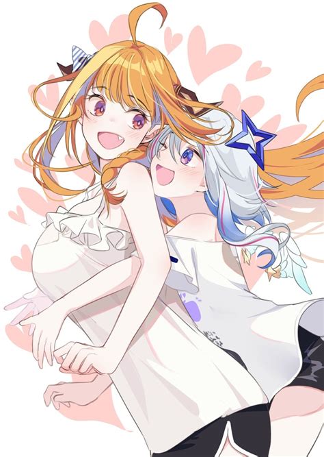 Amane Kanata And Kiryu Coco Hololive Drawn By Isuka Danbooru