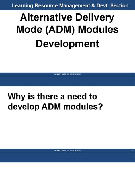 Alternative Delivery Mode Adm Modules Development Learning Resource