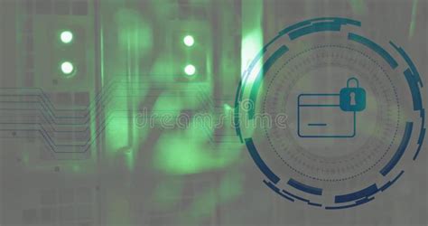 Image Of Padlock And Digital Data Processing Over Computer Servers