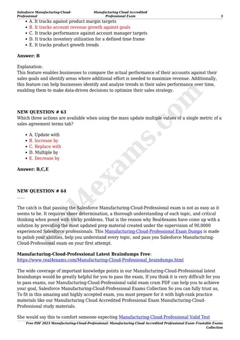 Ppt Free Pdf 2023 Manufacturing Cloud Professional Manufacturing Cloud Accredited