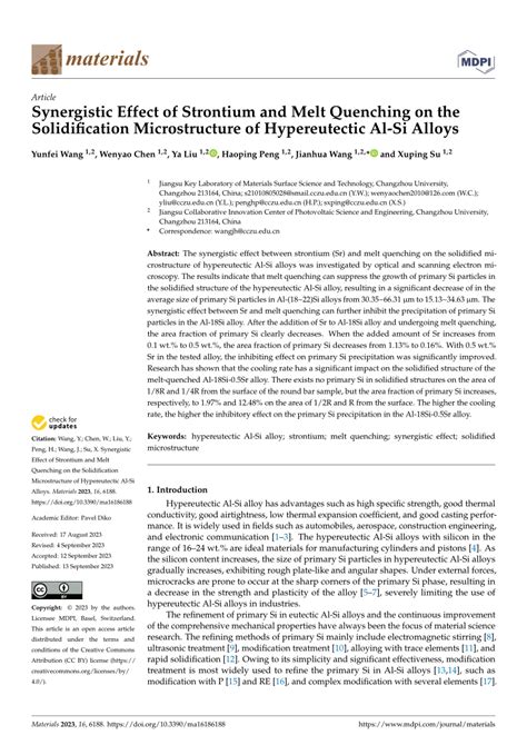 Pdf Synergistic Effect Of Strontium And Melt Quenching On The