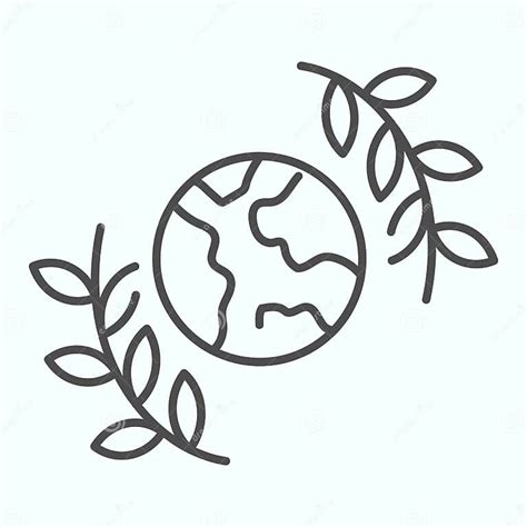 Icono De La Línea Delgada Del Día Mundial De La Paz Concepto Del Día De