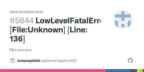 Lowlevelfatalerror Fileunknown Line 136 · Issue 5644 · Carla