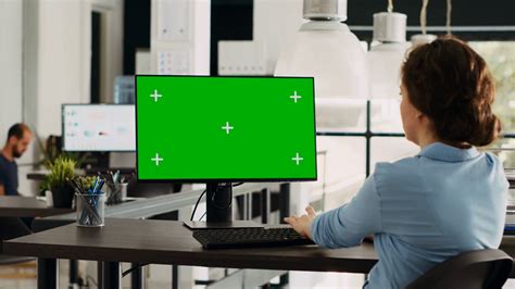 Startup Manager Using Greenscreen Display On Stock Footage Sbv