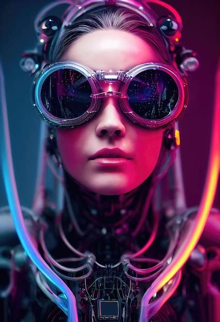 Premium Photo Portrait Of A Fictional Beautiful Cyberpunk Fashionista