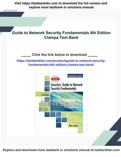 Guide To Network Security Fundamentals 6th Edition Ciampa Test Bank Pdf