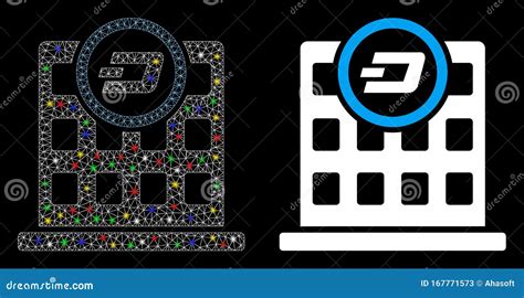 Flare Mesh 2d Dash Corporation Building Icon With Flare Spots Stock Vector Illustration Of