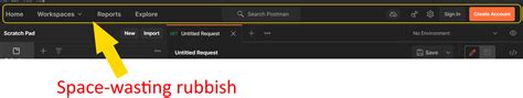 Option To Disable The Tool Bar Line Home Workspaces Etc · Issue 9987 · Postmanlabspostman