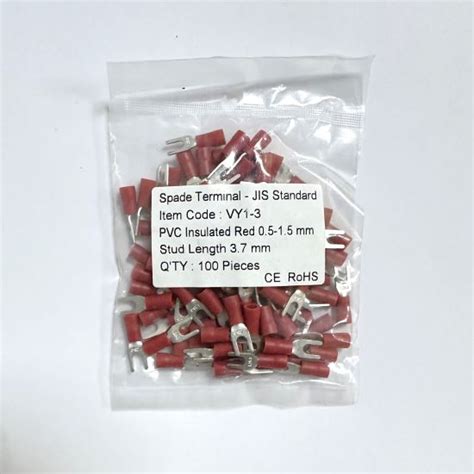 Buy Fork Terminal 0 5 1 5mm Insulated Red 100 Units 22 16 Awg Vy1 3