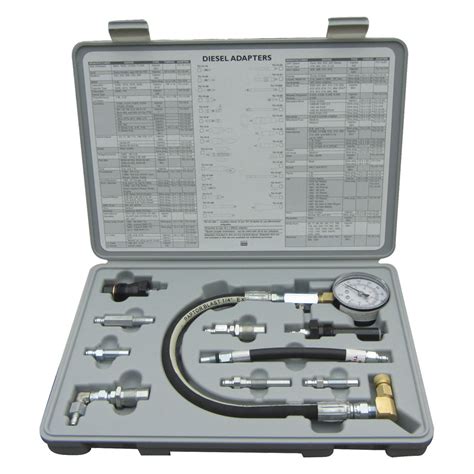 Lang Tools® Tu 15 53 10 Piece Analog Diesel Compression Test Set