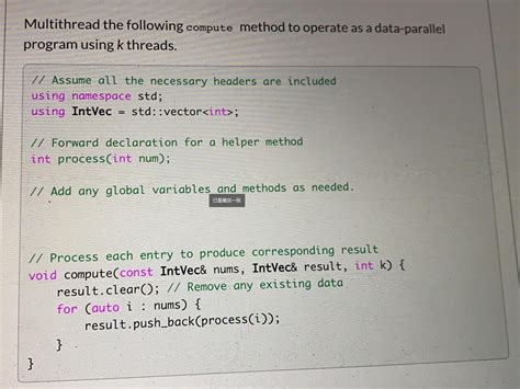 Multithread The Following Compute Method To Operate