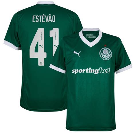 Puma Palmeiras Home Estêvão 41 Jersey 2025 Official Printing