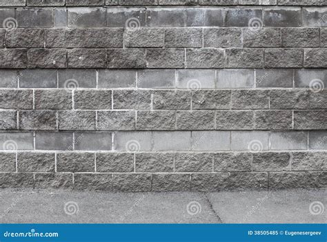 Stedelijke Achtergrond Met Oude Grijze Bakstenen Muur Stock Afbeelding