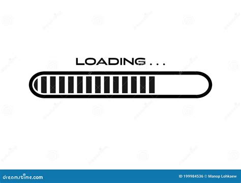 Black And White Progress Loading Bar Stock Vector Illustration Of