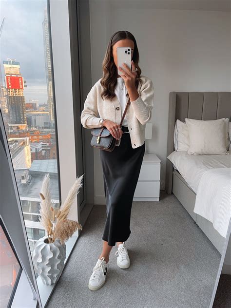 Black Satin Bias Cut Midaxi Curated On LTK Work Outfits Women