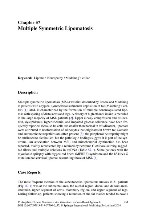 Pdf Multiple Symmetric Lipomatosis