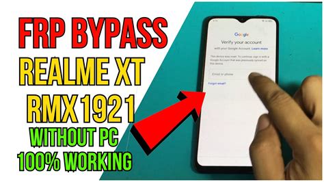Realme XT RMX1921 FRP Bypass WithOut PC 100 Working YouTube