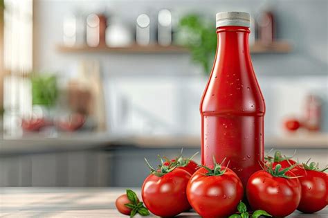 Advertising Tomato Paste Photo Stand In 500 Ml Bottle Mockup Premium