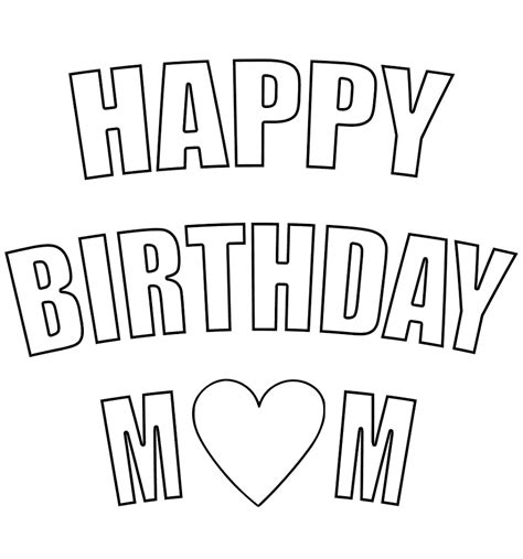Birthday Cards For Mom Printable Coloring Printable Word Searches