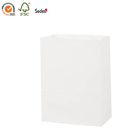 Recyclable Bread Packaging Sos Block White Paper Bag China Kraft