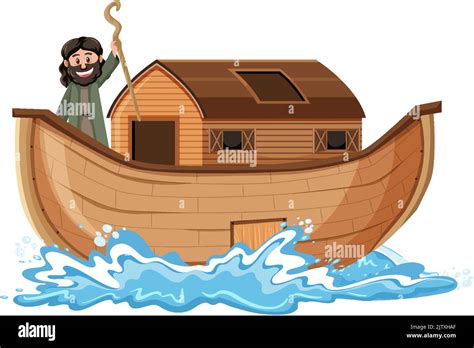 Noahs Ark And Cartoon Character Set Illustration Stock Vector Image
